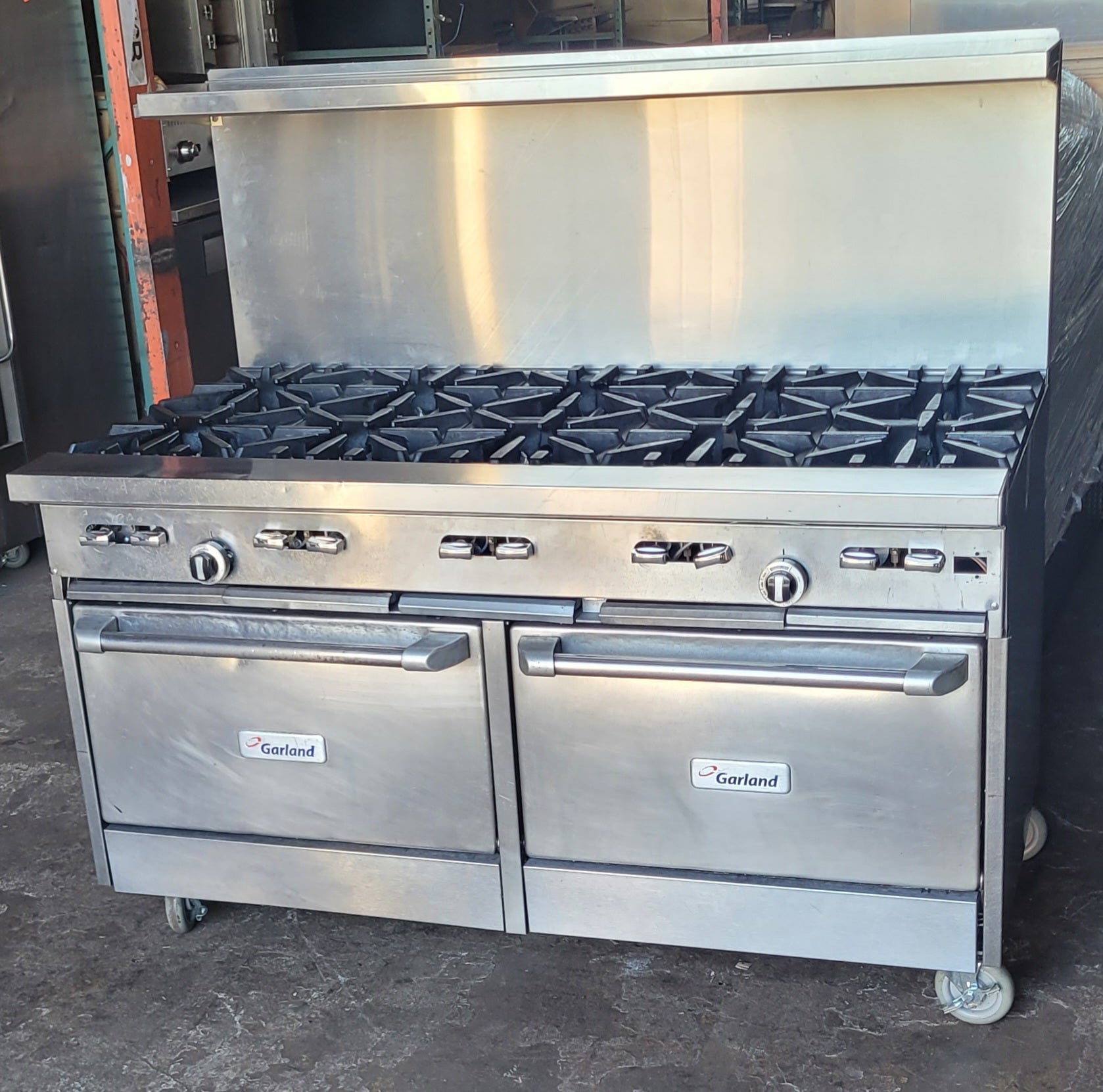 Garland G60-10RR 60" 10 Burner Gas Range w/ (2) Standard Ovens, Natura ...